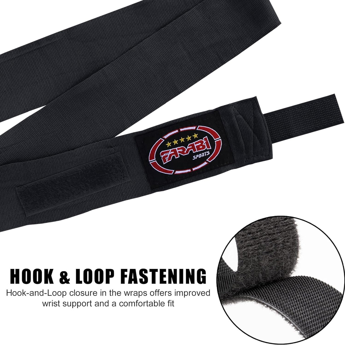 Farabi Sports Adult Hand Wraps 4 Meters — Boxing Hand Wraps (Pair)